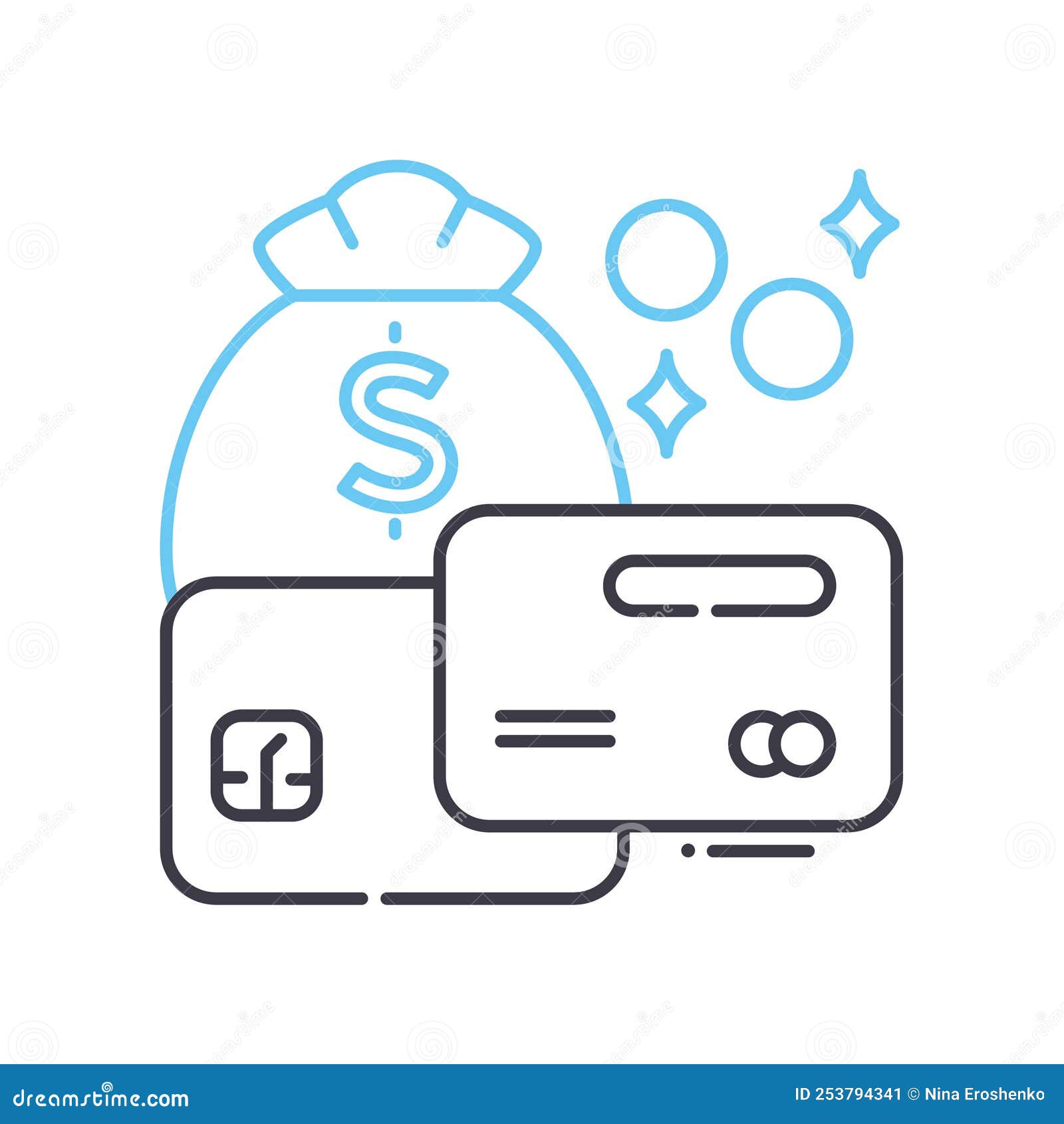 Debit Line Icon, Outline Symbol, Vector Illustration, Concept Sign ...