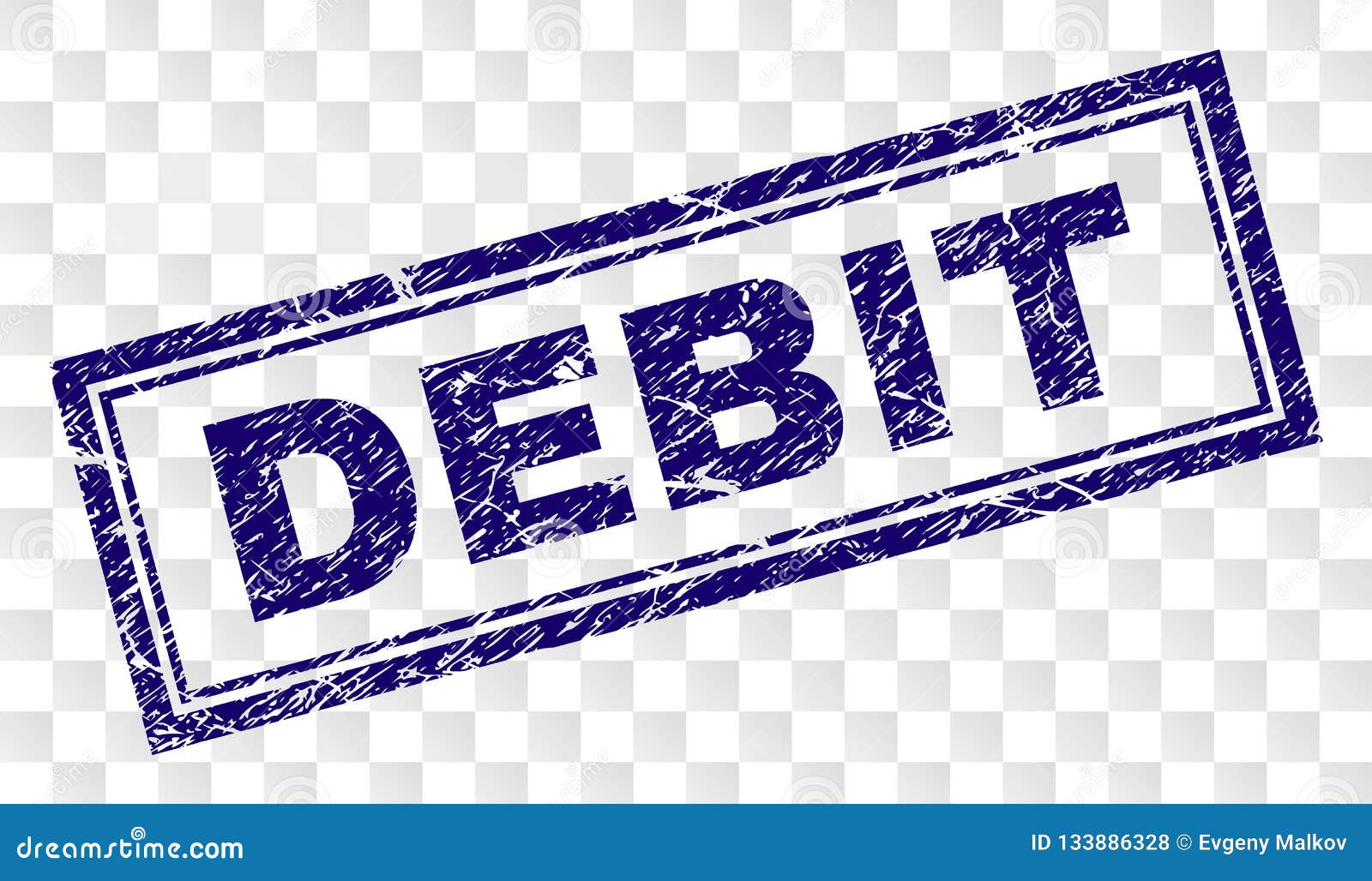 Scratched DEBIT Rectangle Stamp Stock Vector - Illustration of textured ...