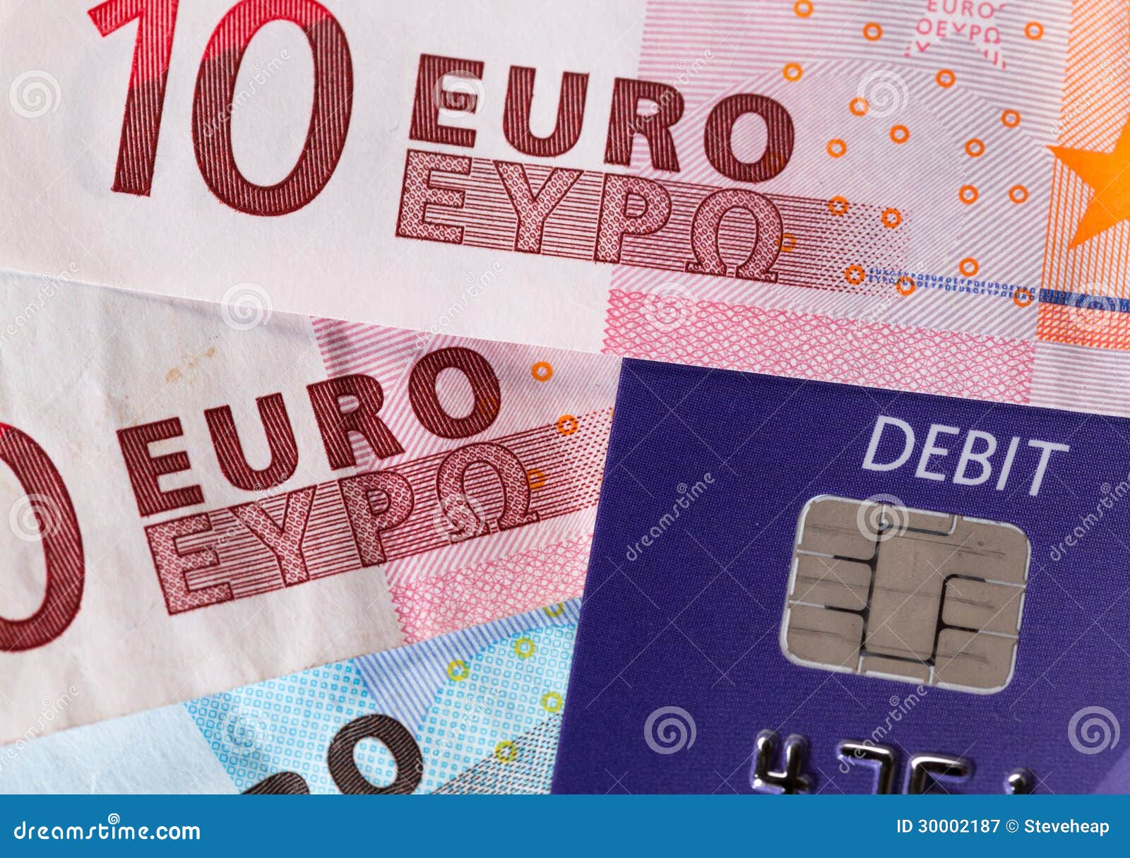 Chip and Pin Debit Card on Macro of Euro Stock Image - Image of default ...