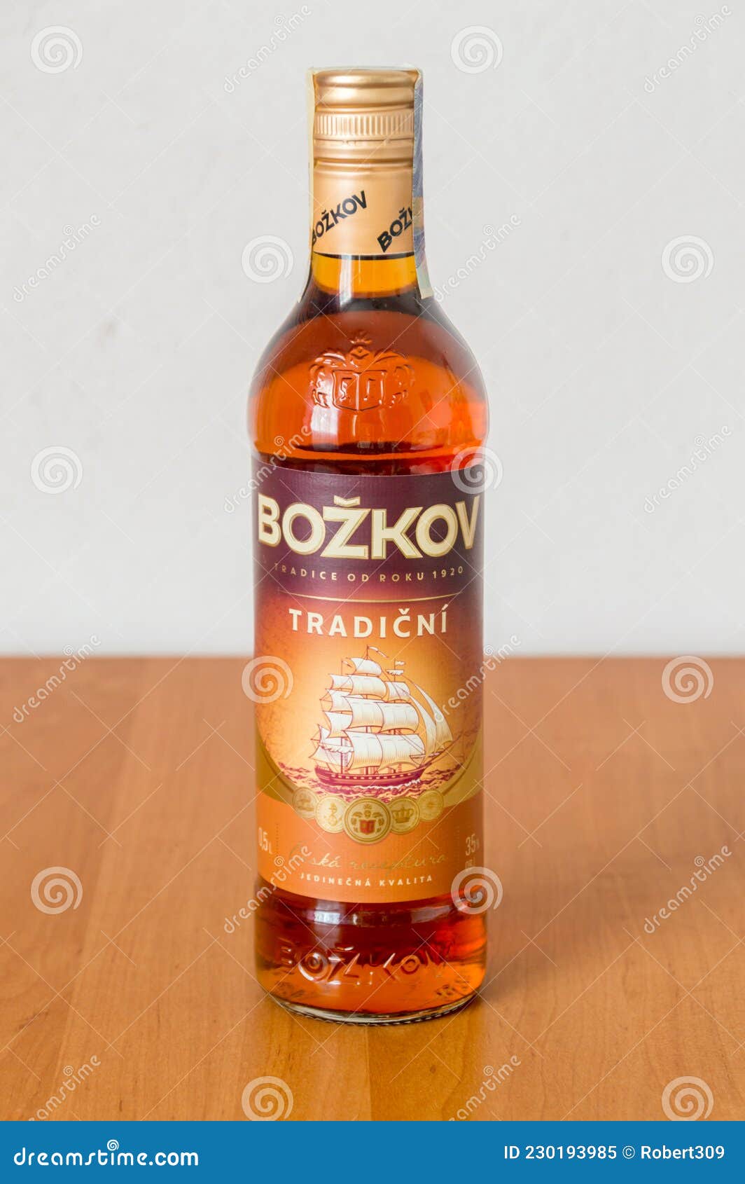Bottle of Bozkov Tradicni editorial image. Image of liquid - 230193985