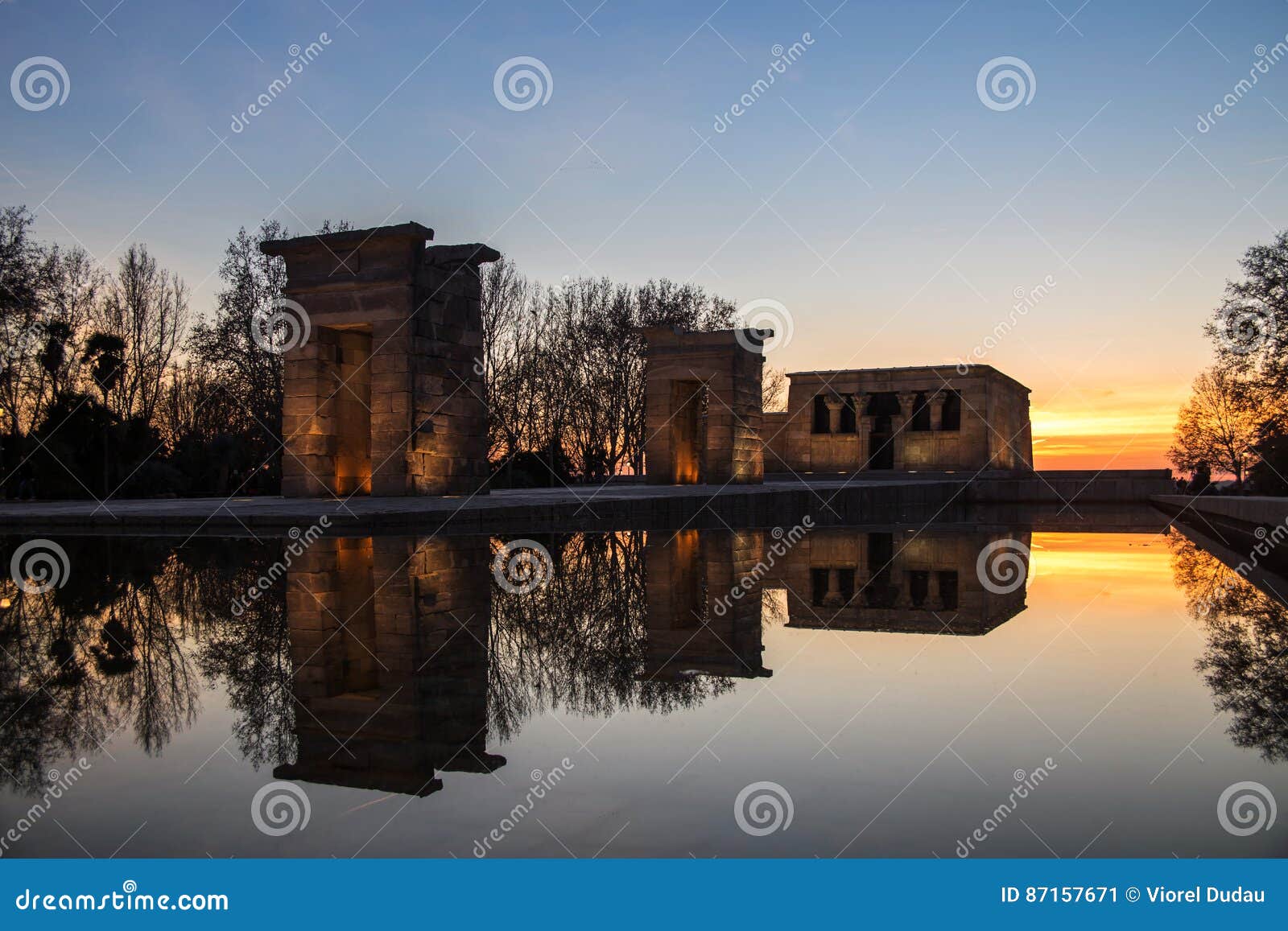 Debod Temple in Madrid stock image. Image of landmark - 87157671