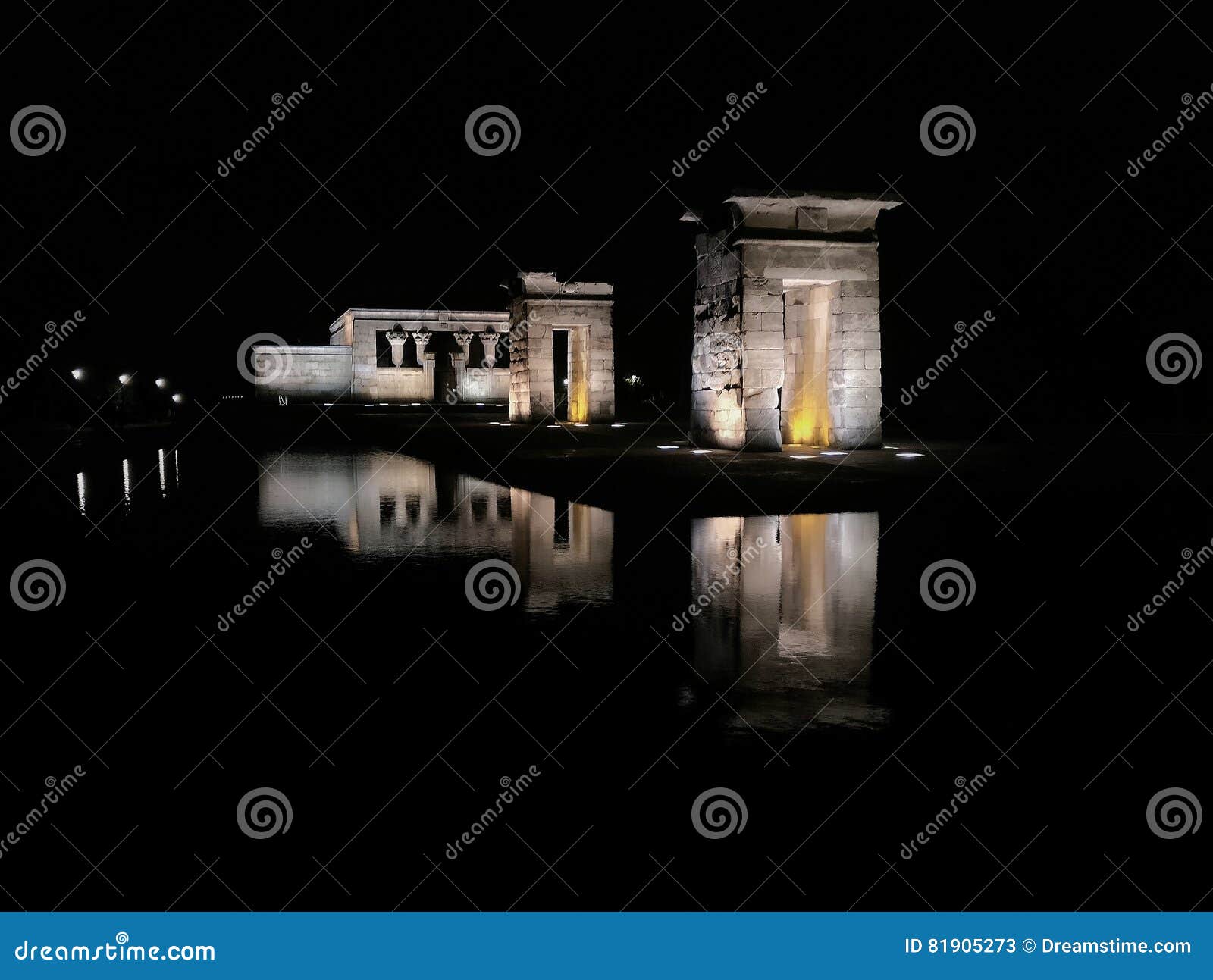 Debod Temple stock image. Image of architecture, reflection - 81905273