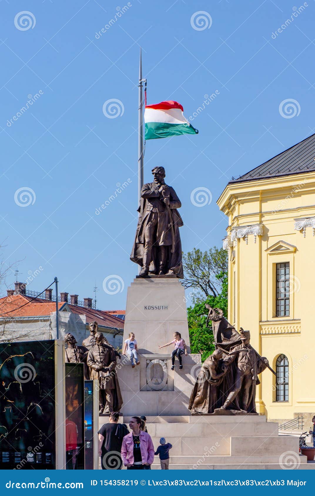 Debrecen Hungary 04 19 2019 Kossuth Statue Group in Debrecen Editorial ...