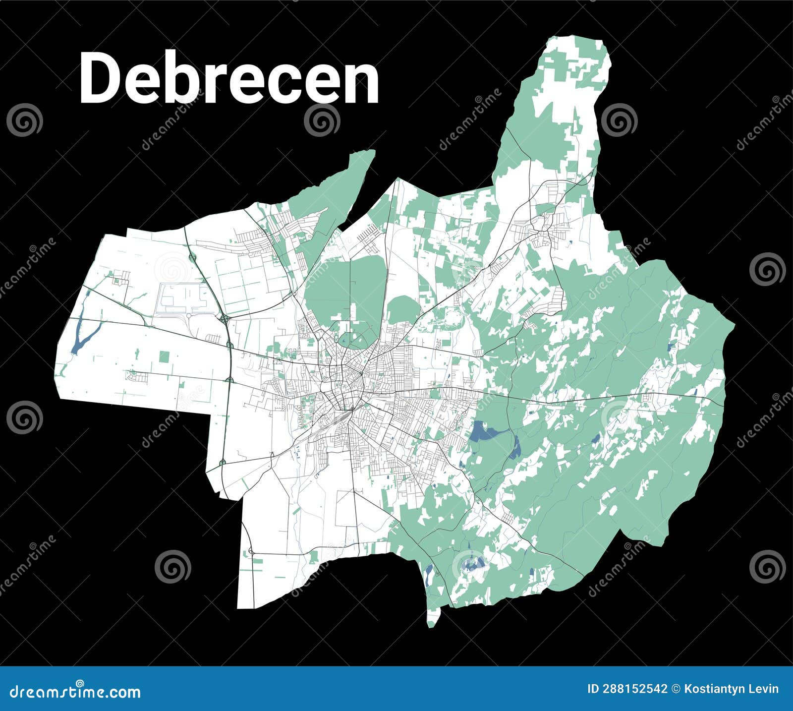 Debrecen Map, Administrative Area Stock Illustration - Illustration of ...
