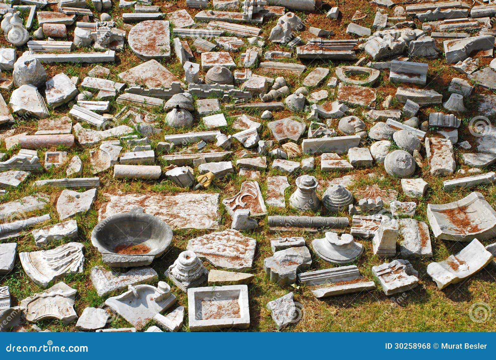 Debris at Archaeological Site Stock Photo - Image of monument, pillar ...