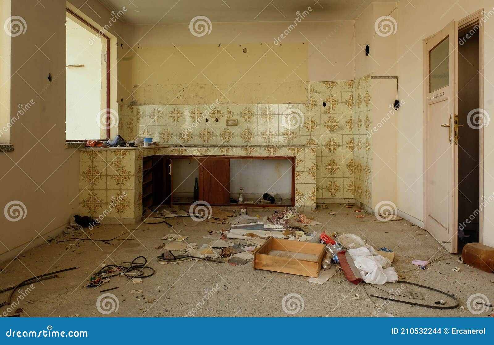 Kitchen of the Old House, Now Demolished Stock Photo - Image of ...