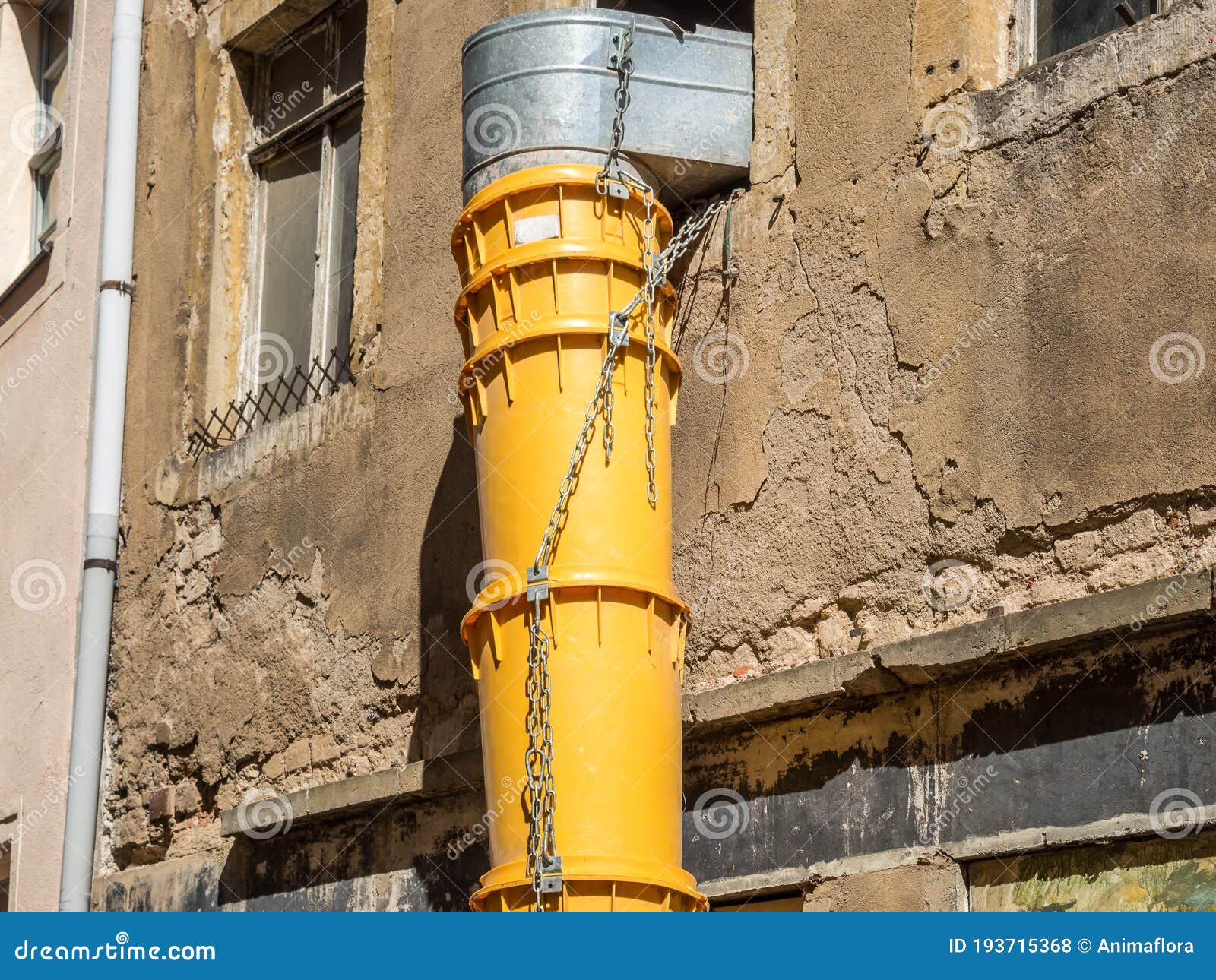 Debris Chute Construction Site Stock Photo - Image of industry, trough ...