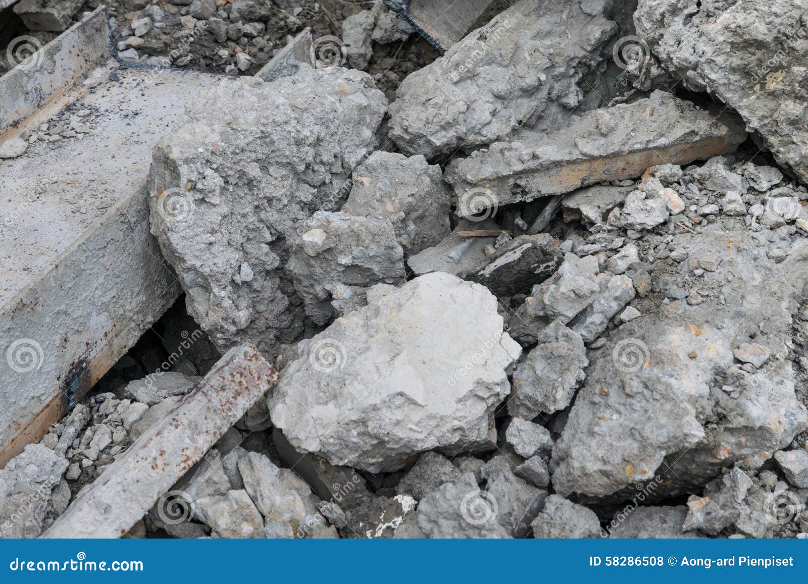 Debris, Concrete and Steel Scrap from Construction Stock Photo - Image ...