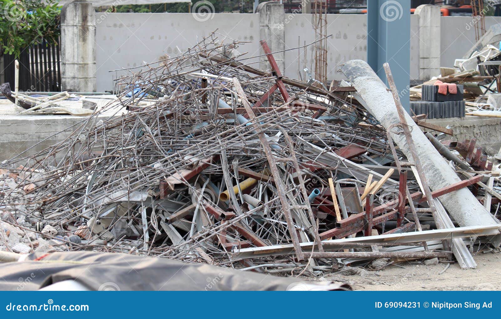 Debris in the Construction Area Stock Image - Image of detritus ...