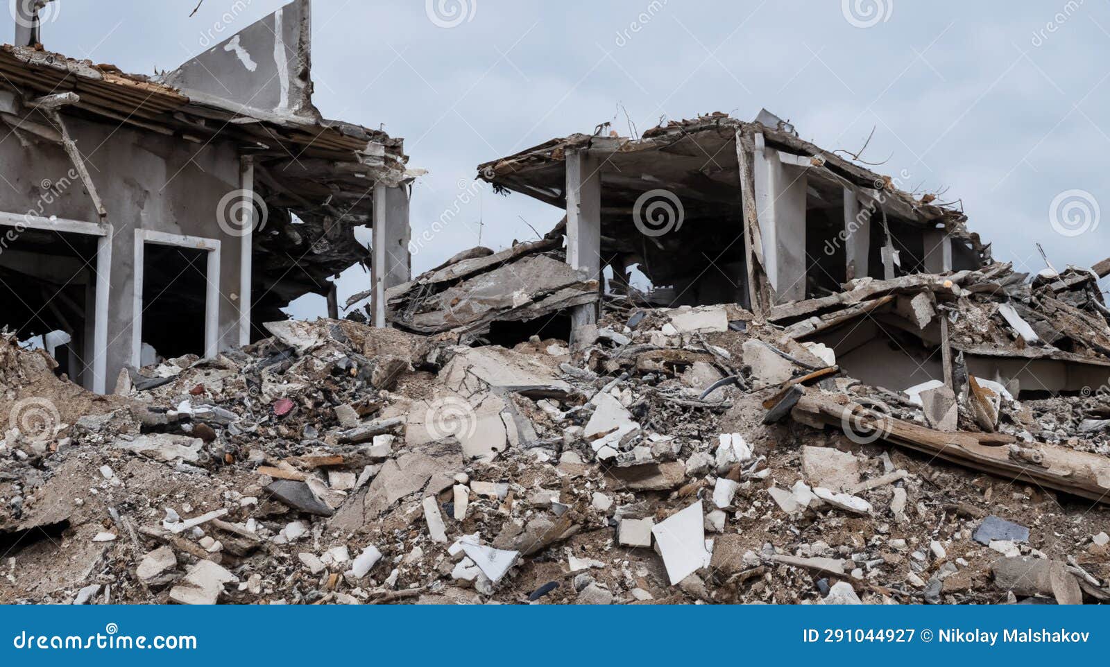Debris of a Destroyed Building, the Consequences of Destruction after ...