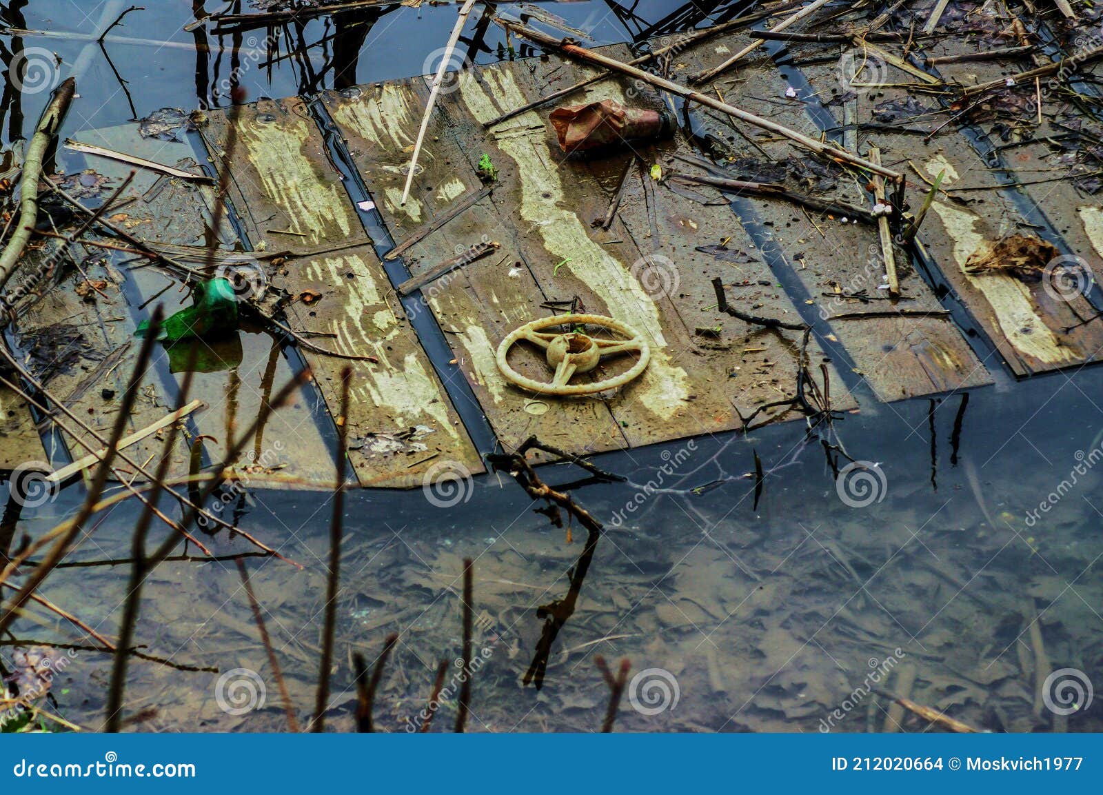 Debris Floats on the Surface of the Water Stock Photo - Image of debris ...
