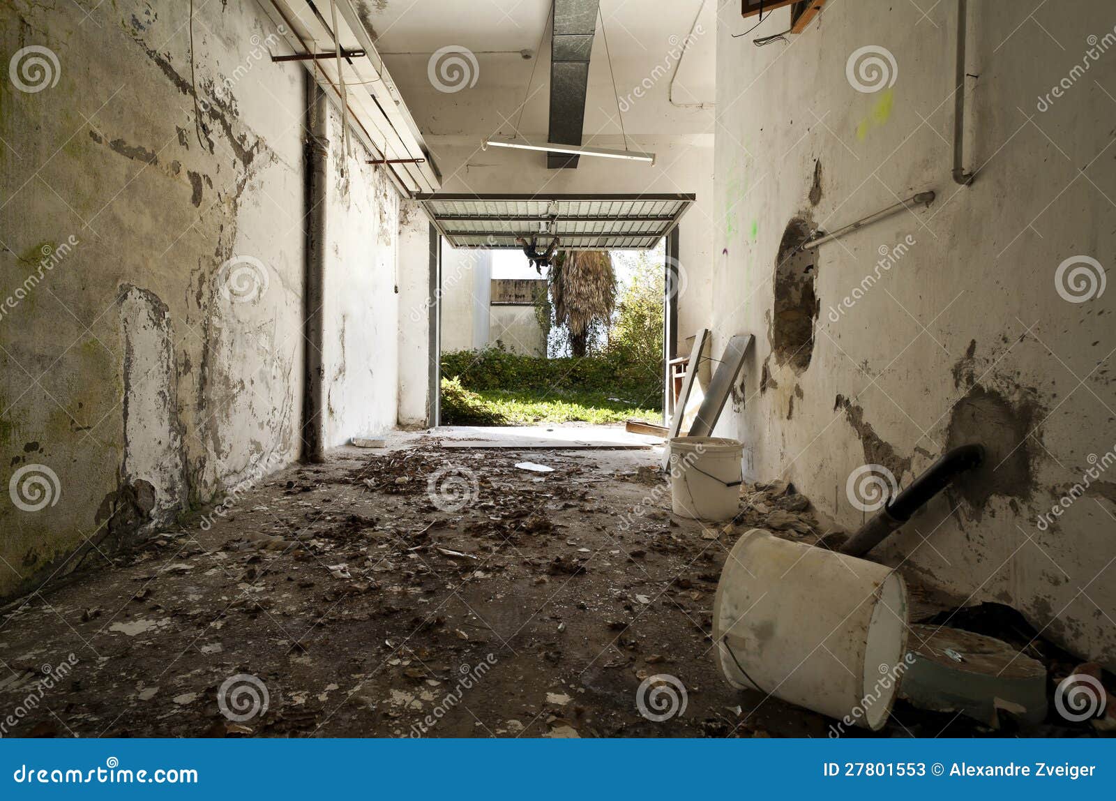 Debris in the garage stock image. Image of floor, ruin - 27801553