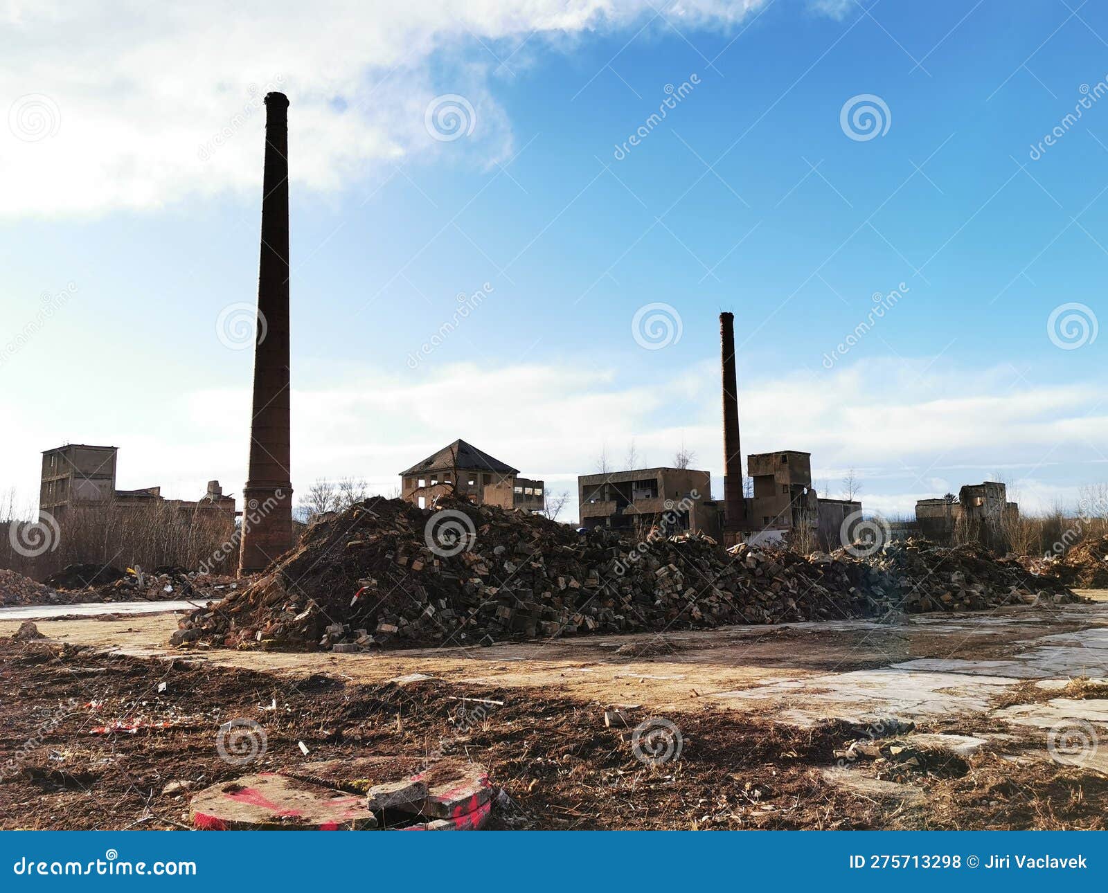 Debris of Old Factory Building Stock Photo - Image of urban, pile ...