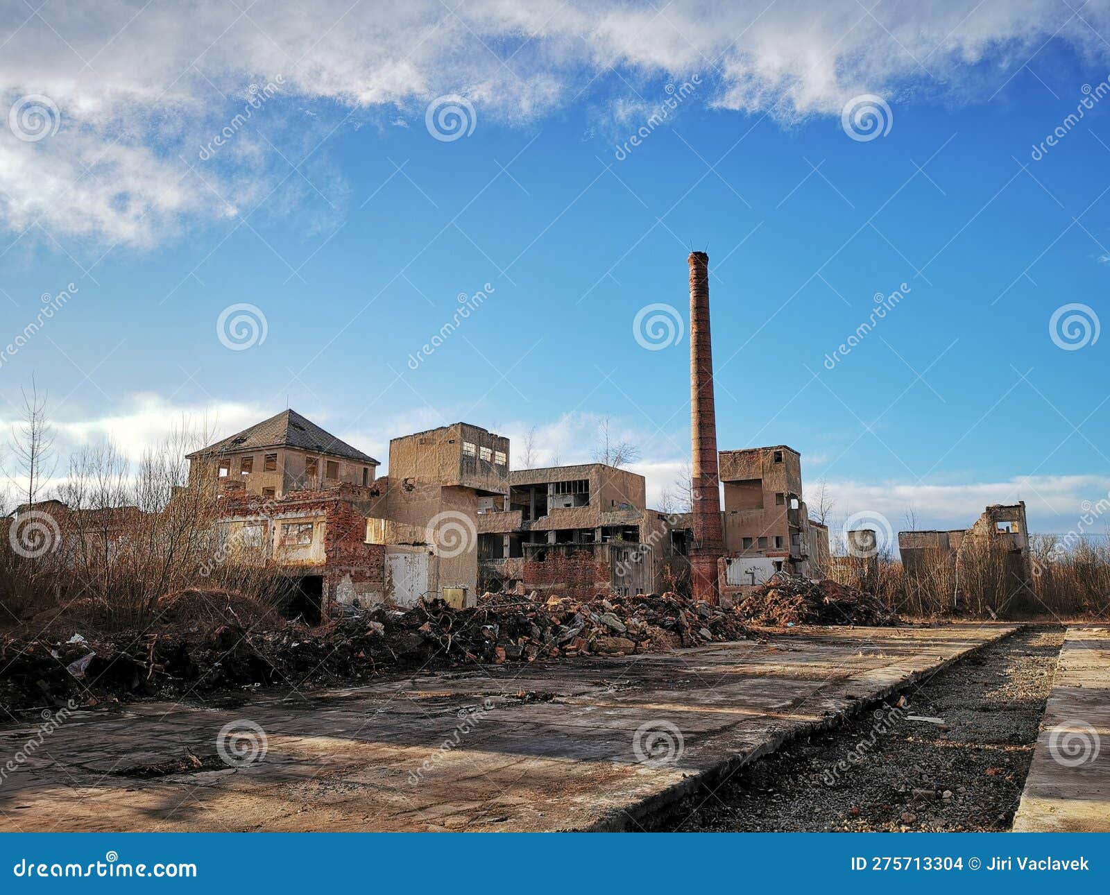 Debris of Old Factory Building Stock Photo - Image of construction ...