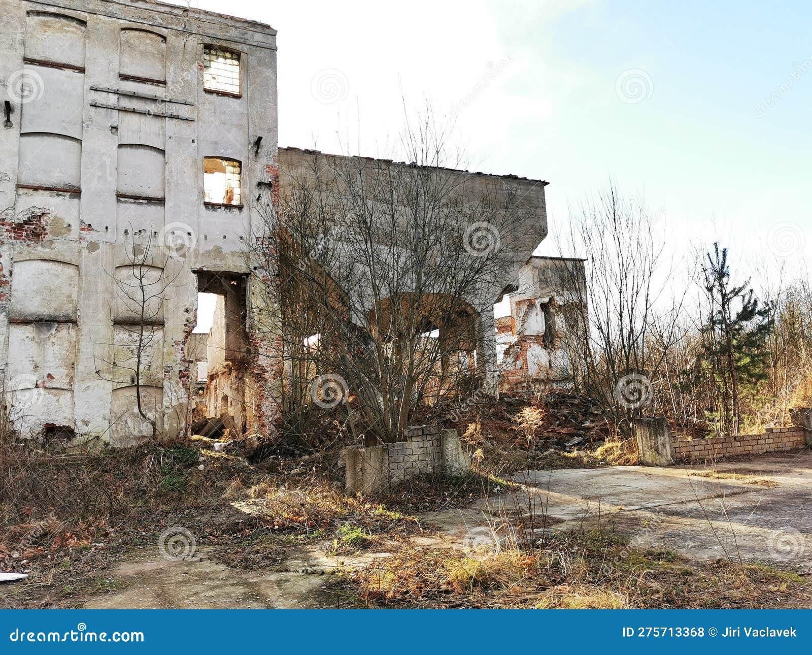 Debris of Old Factory Building Stock Photo - Image of architecture ...