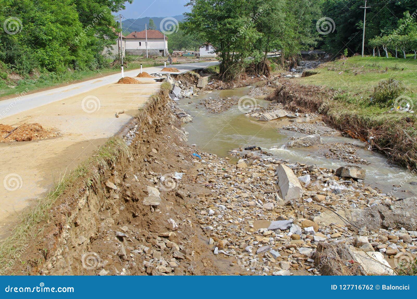 Debris River Flow stock photo. Image of narrows, landslip - 127716762