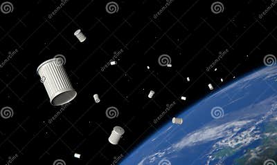 Garbage in space stock illustration. Illustration of weightless - 68922750