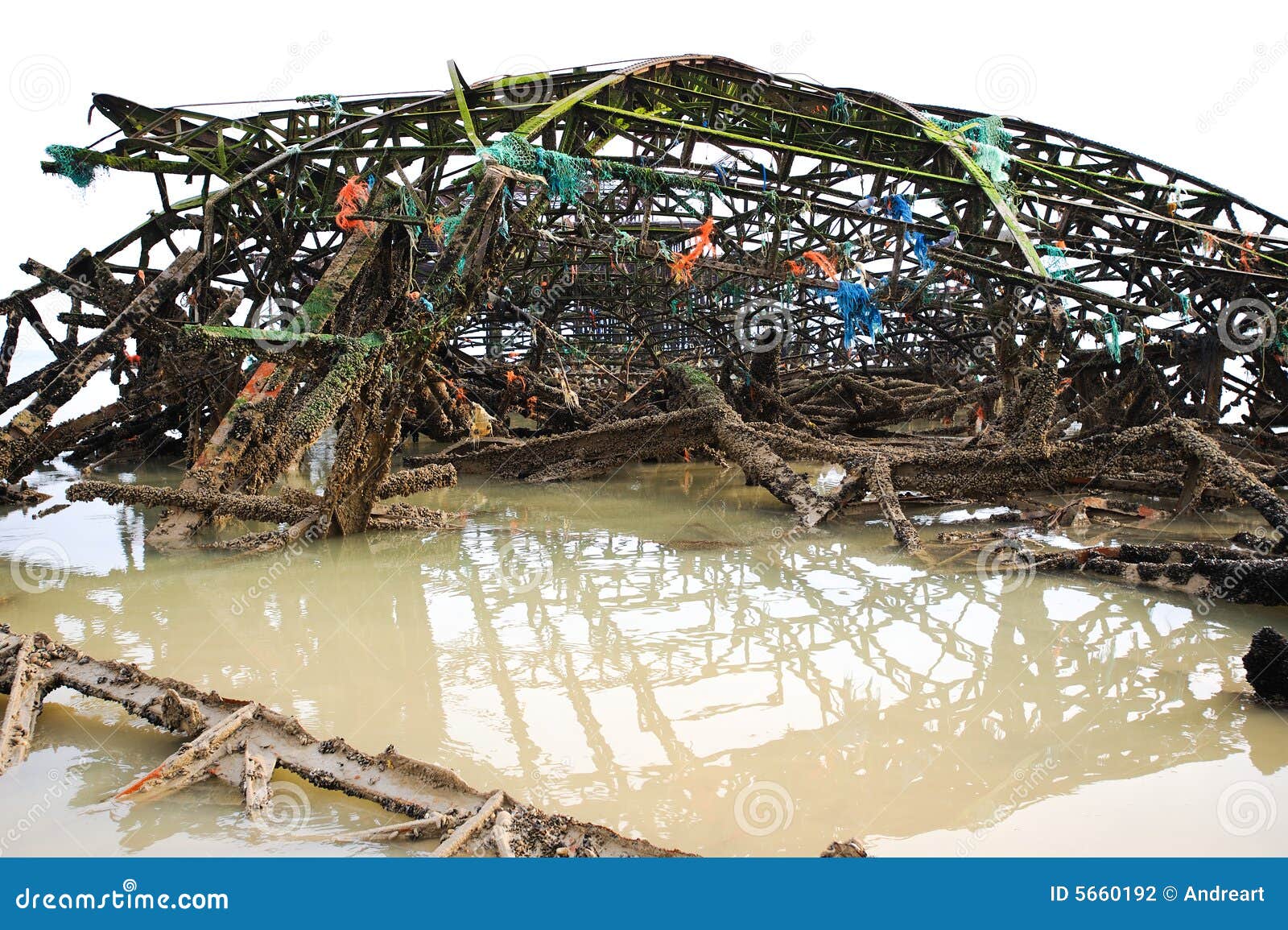 Debris in water stock photo. Image of damage, metal, messy - 5660192