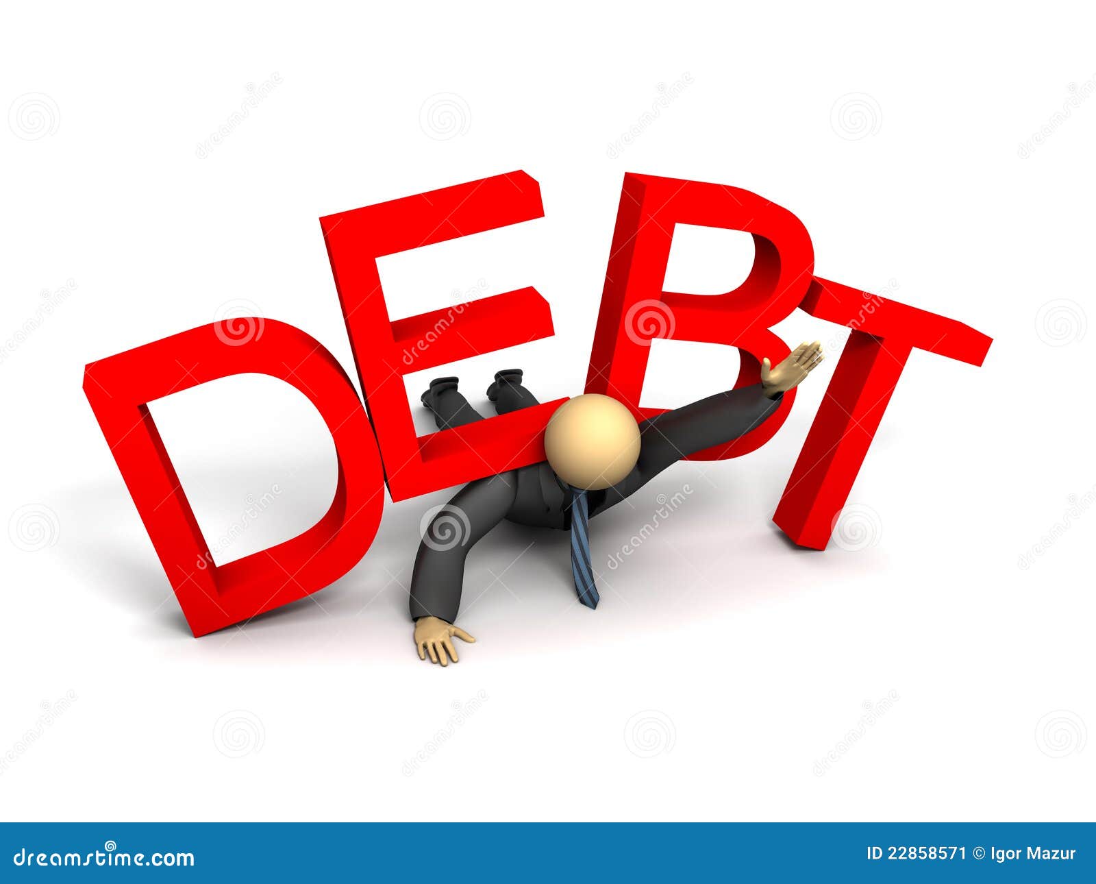 Debt stock illustration. Illustration of character, back - 22858571