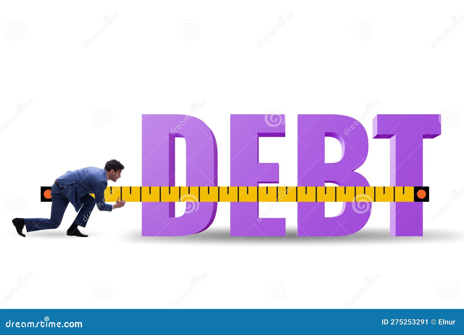 Debt Assessment Concept with Businessman Stock Image - Image of ...