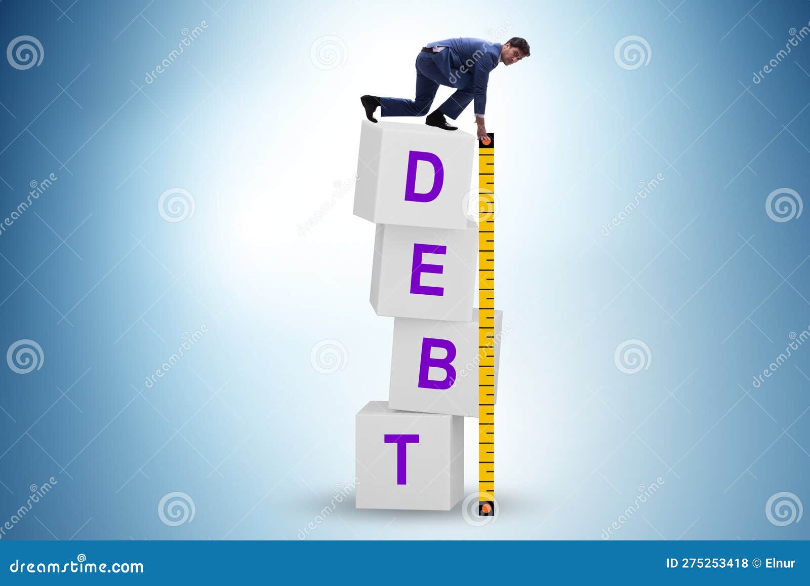 Debt Assessment Concept with Businessman Stock Photo - Image of ...