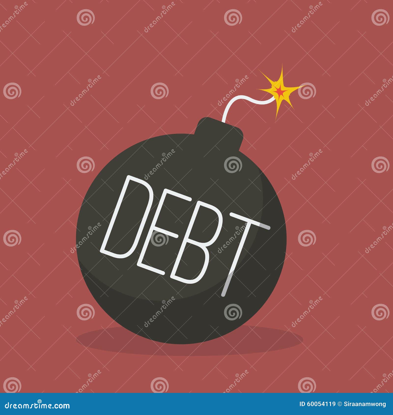 Debt bomb with sparkle stock vector. Illustration of danger - 60054119