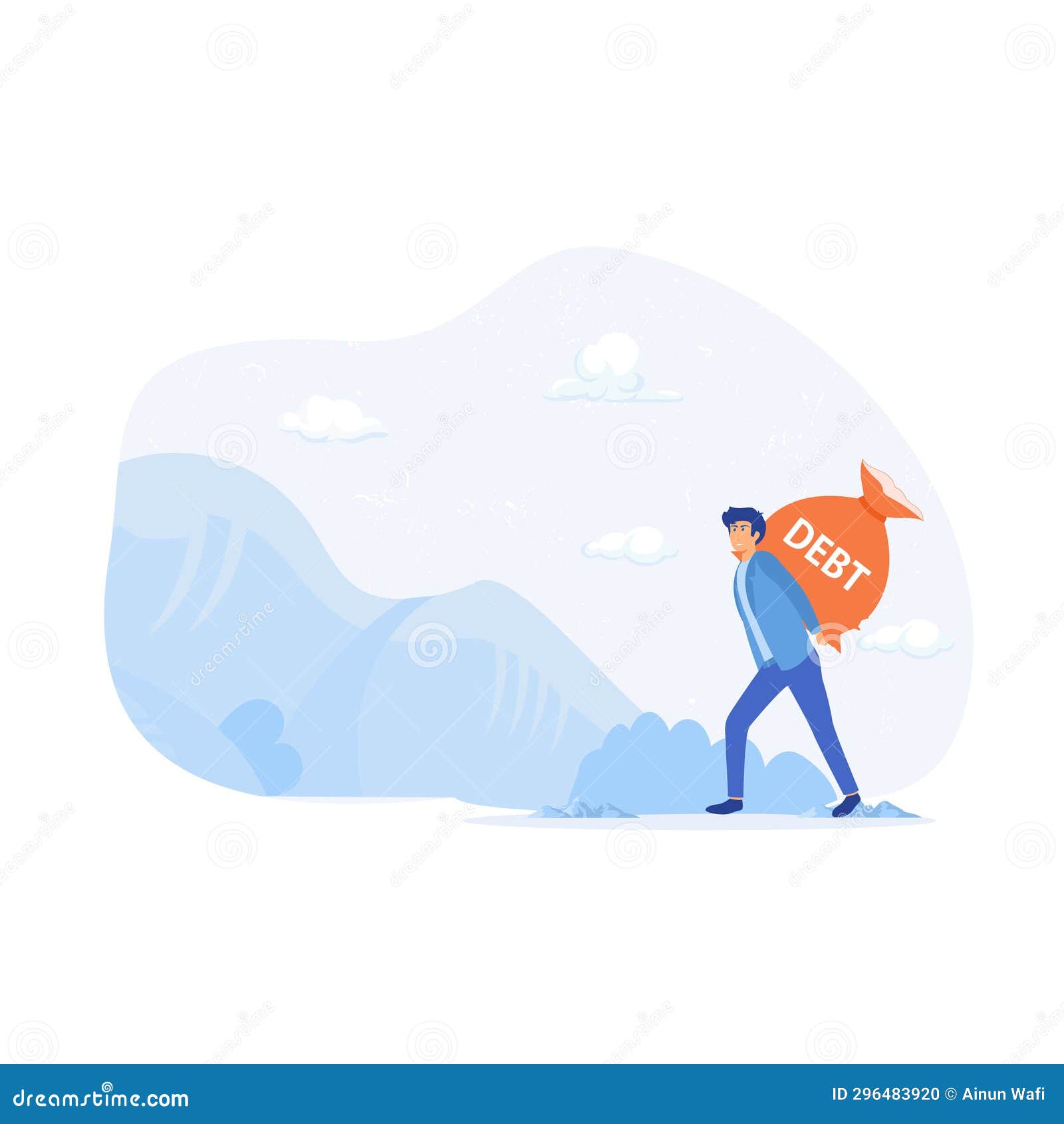 Debt Burden. Client Bears a Bag of Debt Debtor Has Difficult Problem of ...