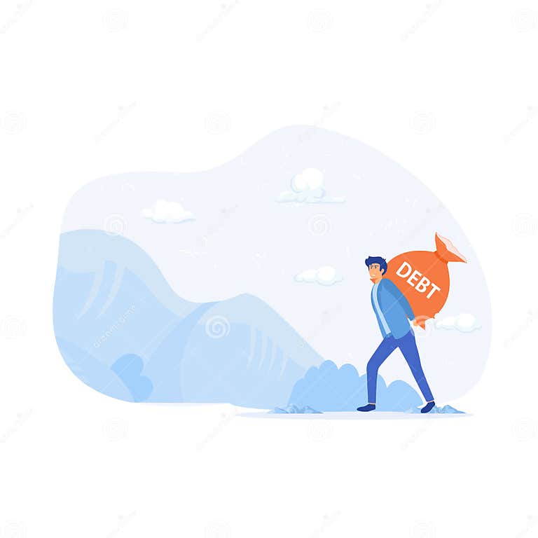 Debt Burden. Client Bears a Bag of Debt Debtor Has Difficult Problem of ...