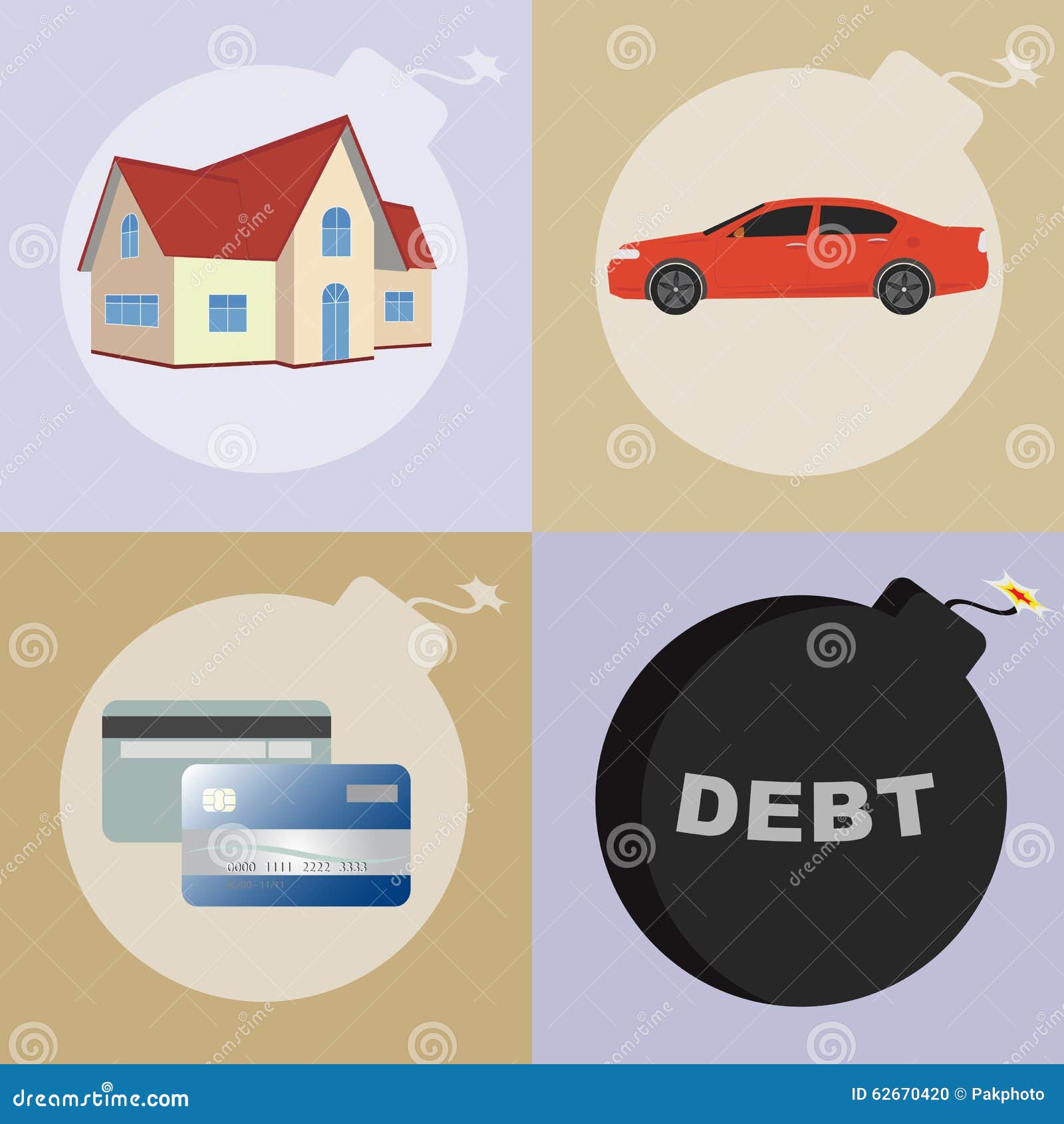 Debt stock vector. Illustration of home, investment, concept - 62670420