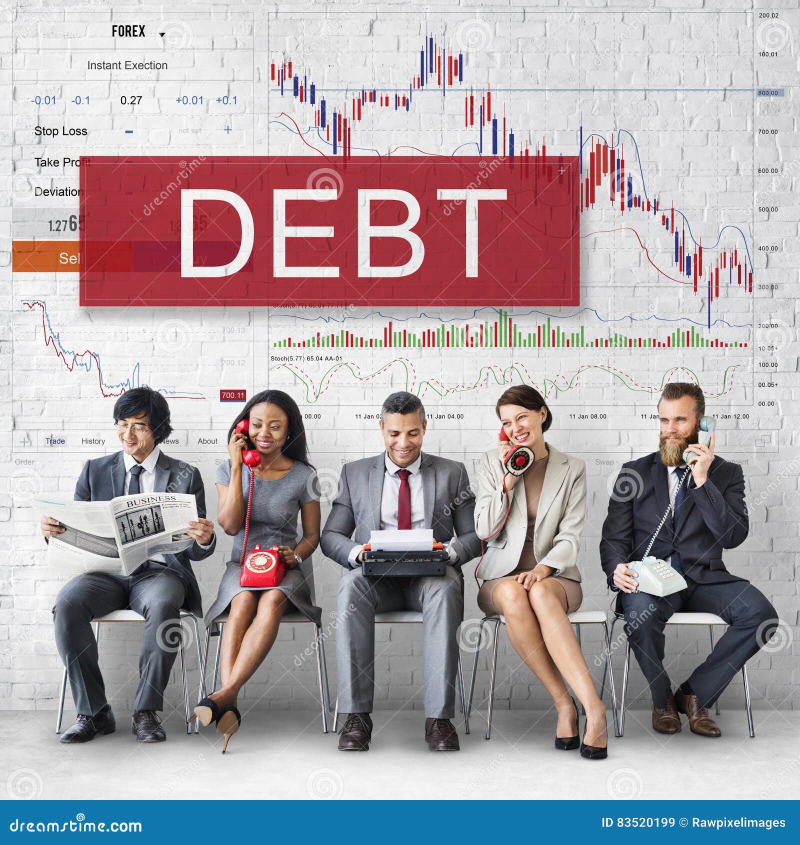 Debt Chart Graphic Diagram Concept Stock Image - Image of businessmen ...