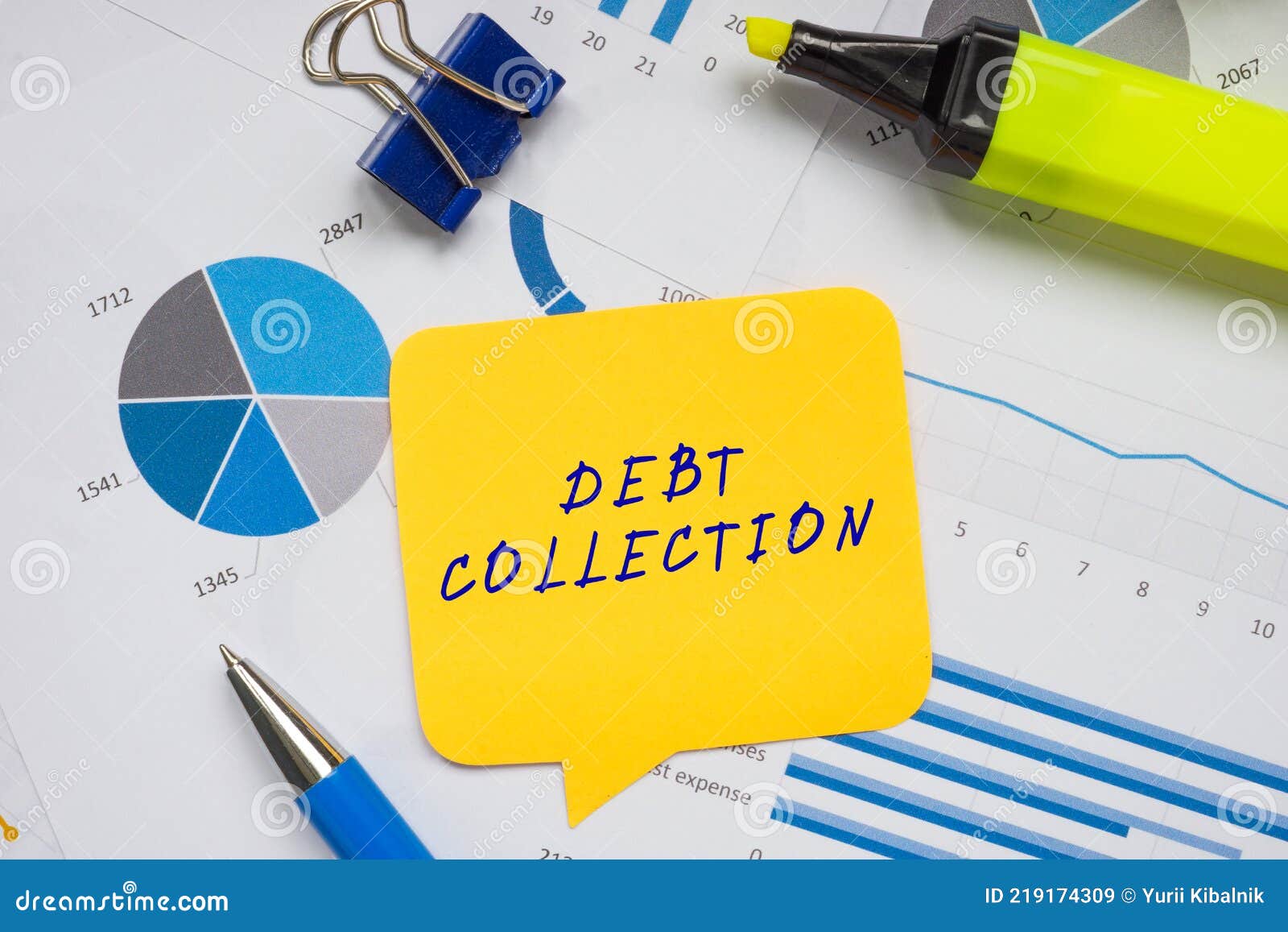 DEBT COLLECTION Sign on the Sheet Stock Image - Image of refund ...