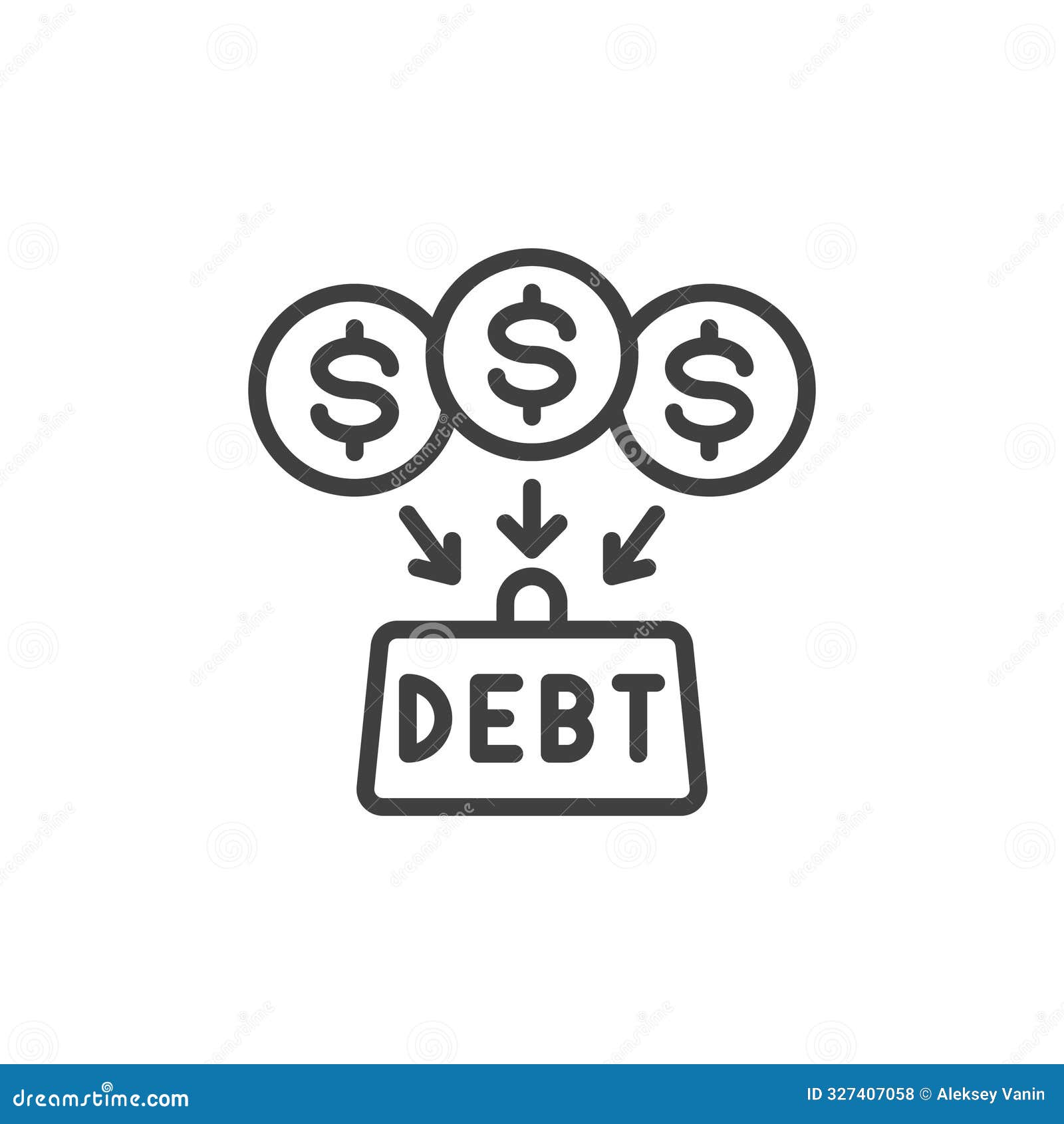 Debt Consolidation Line Icon Stock Illustration - Illustration of ...