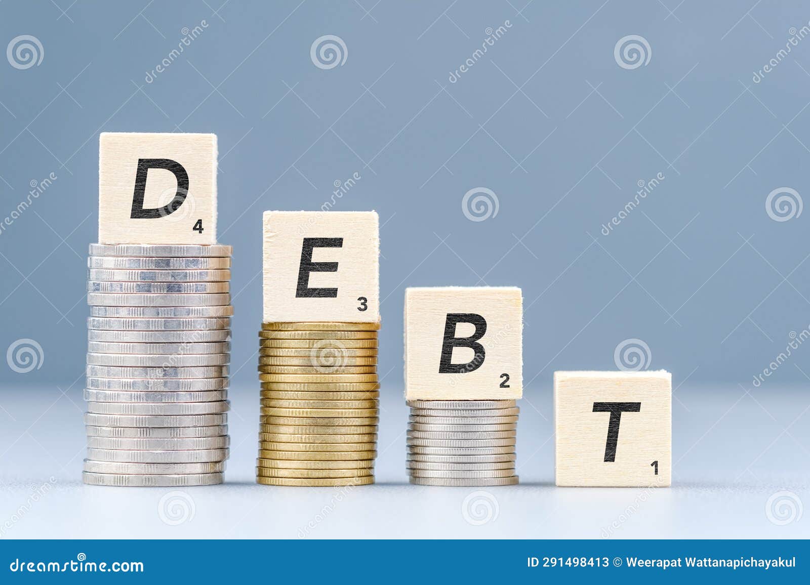 Reduce Debt, Plan To Pay Down Stock Image - Image of economy, reduce: 291498413