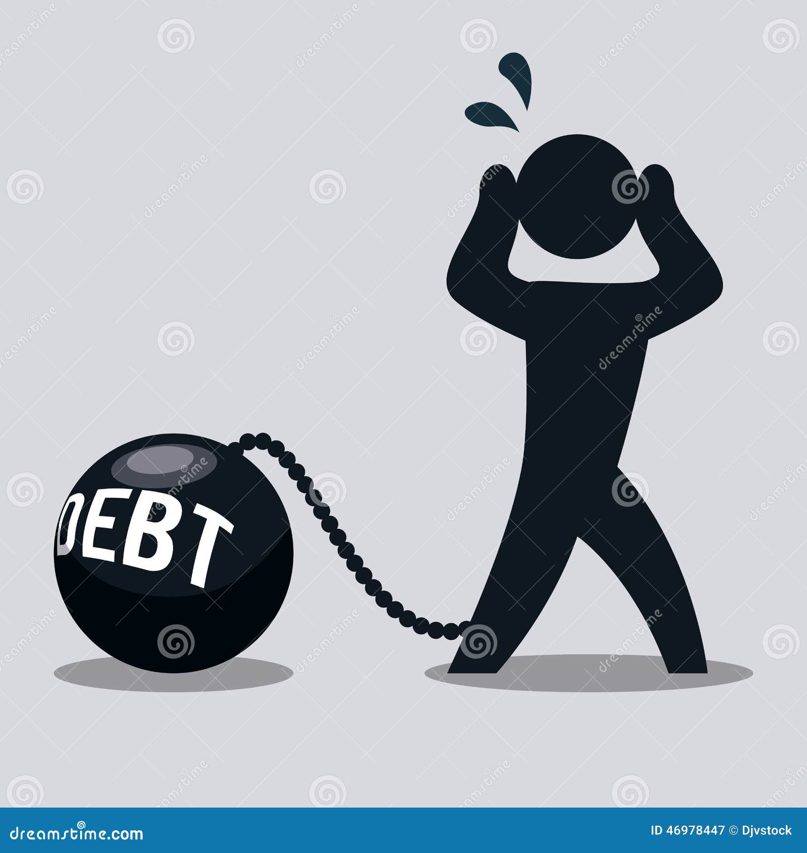 Debt design stock vector. Illustration of ball, problems - 46978447