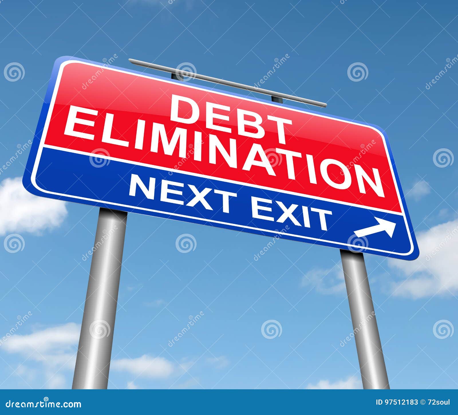 Debt elimination concept. stock illustration. Illustration of clear ...