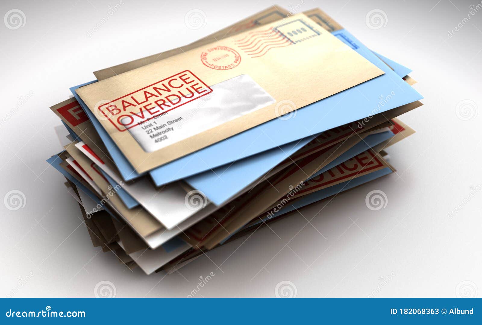 Debt Envelope Stack stock illustration. Illustration of dues - 182068363