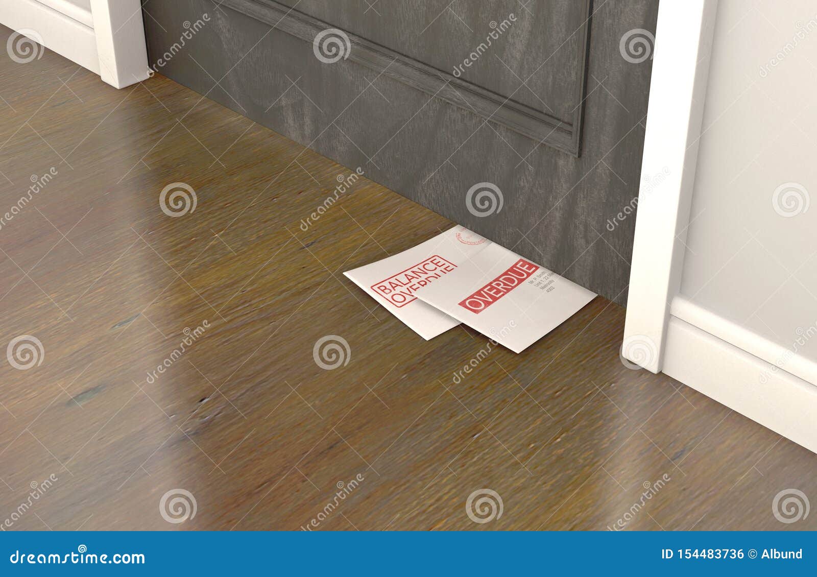 Debt Envelope Stack Under Door Stock Illustration - Illustration of ...