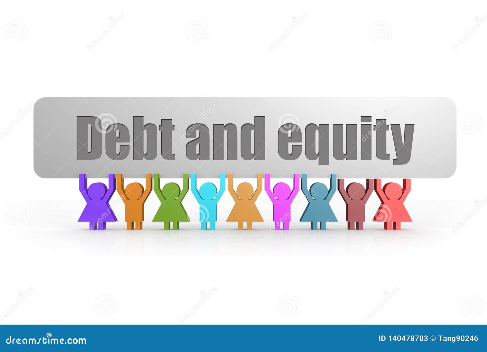 Debt And Equity As A Choice - Pictured As Words Debt, Equity On Road ...