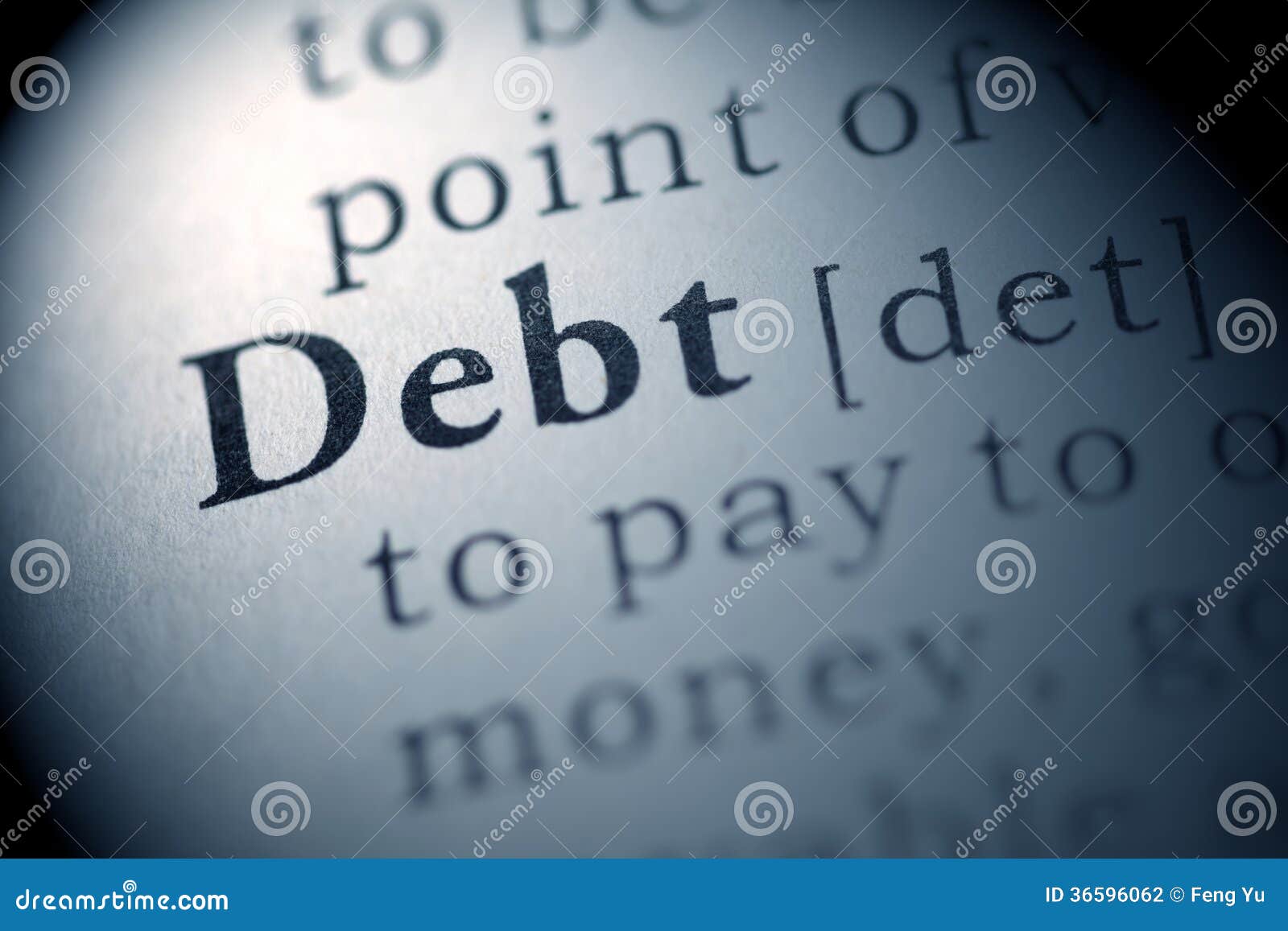 Debt stock photo. Image of liability, macro, dictionary - 36596062