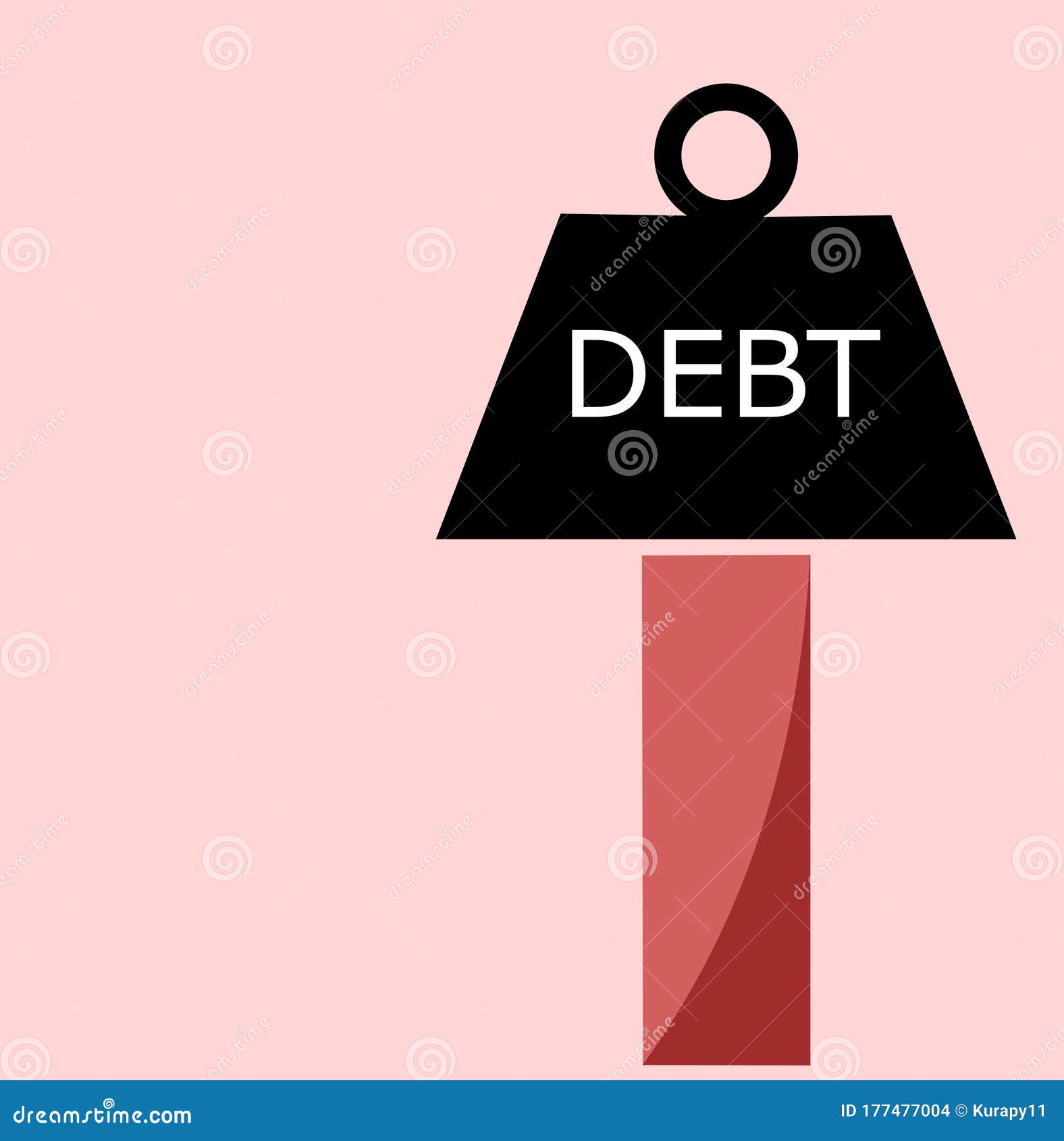 Debt Falling Graph with Arrow Stock Illustration - Illustration of ...