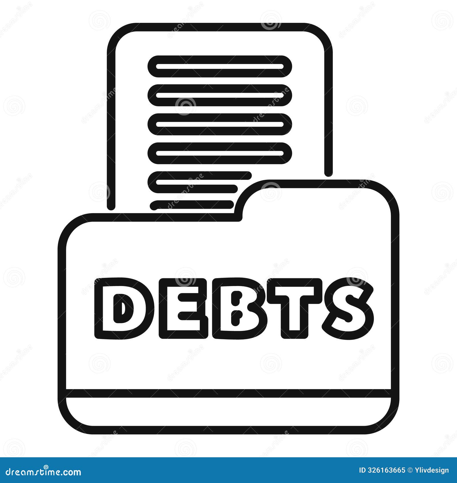 Debt Folder Containing Financial Documents Icon Stock Illustration ...