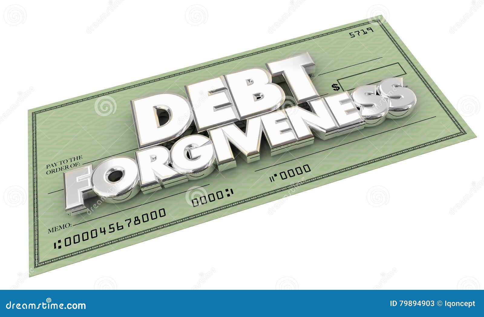 Debt Forgiveness Check Money Owed Words Stock Illustration ...
