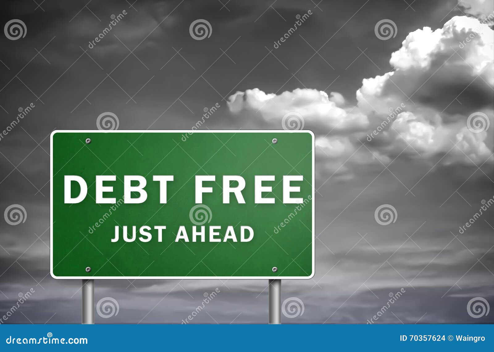 Debt free stock illustration. Illustration of warning - 70357624