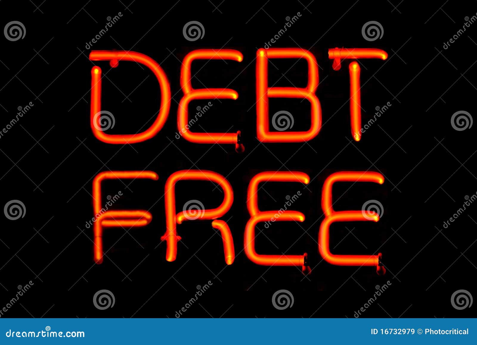 Debt Free neon sign stock image. Image of financial, isolated - 16732979