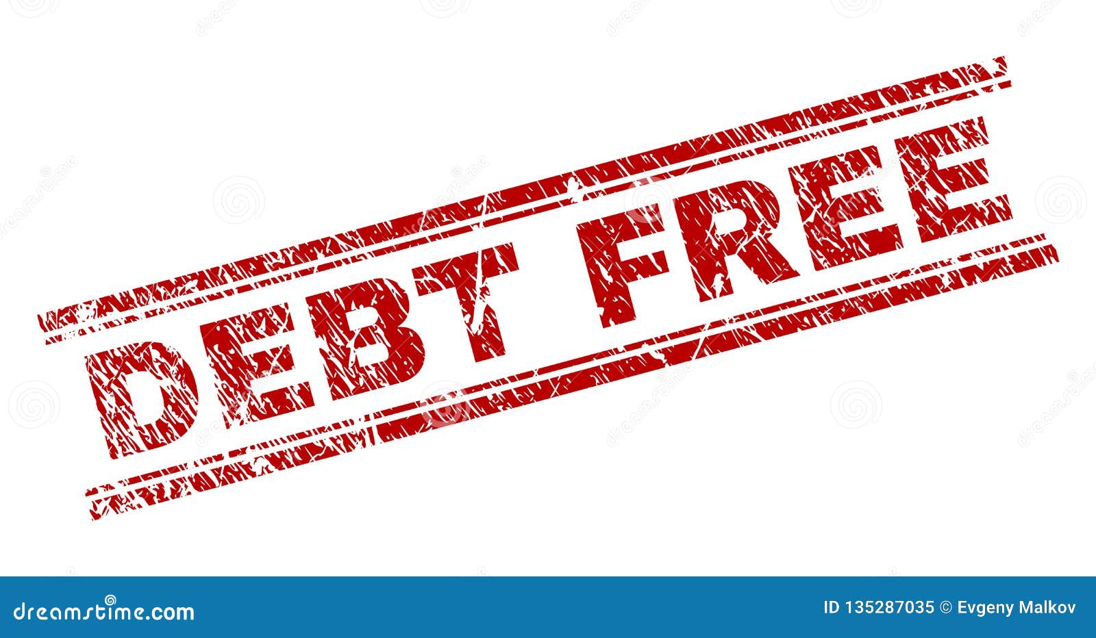 Scratched Textured DEBT FREE Stamp Seal Stock Vector - Illustration of ...