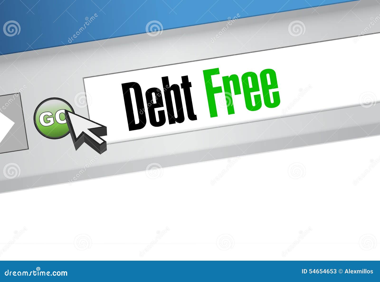 Debt Free Web Browser Sign Concept Stock Illustration - Illustration of ...