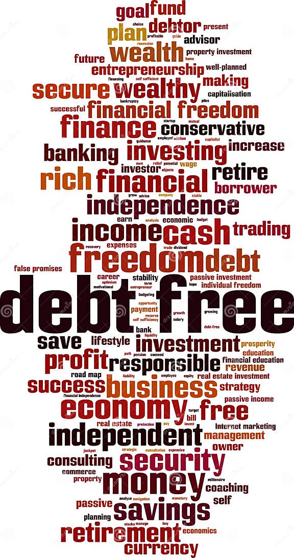 Debt free word cloud stock vector. Illustration of investment - 195895295