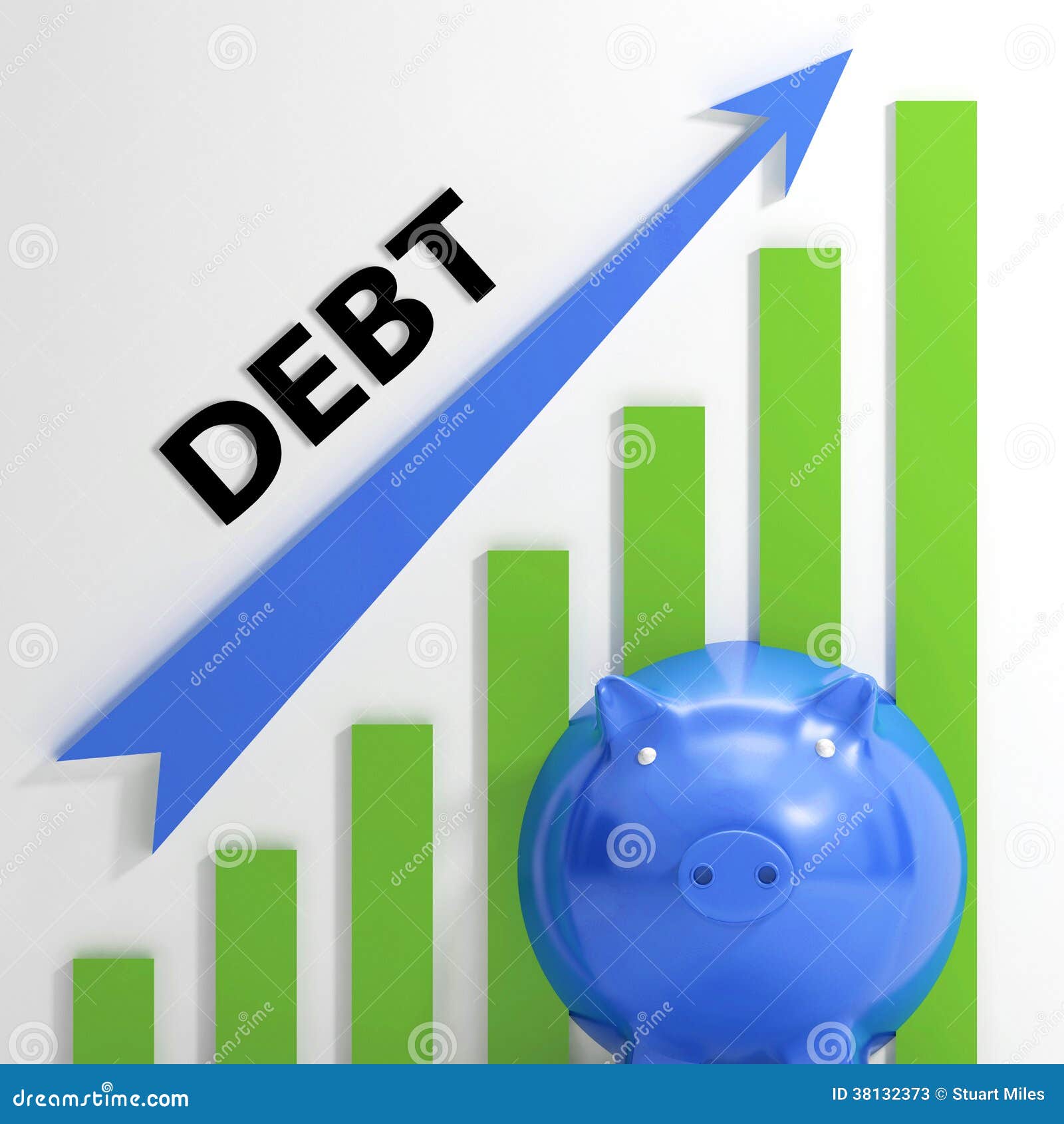 Debt Graph Shows Bills Deficit and Borrowing Stock Illustration ...