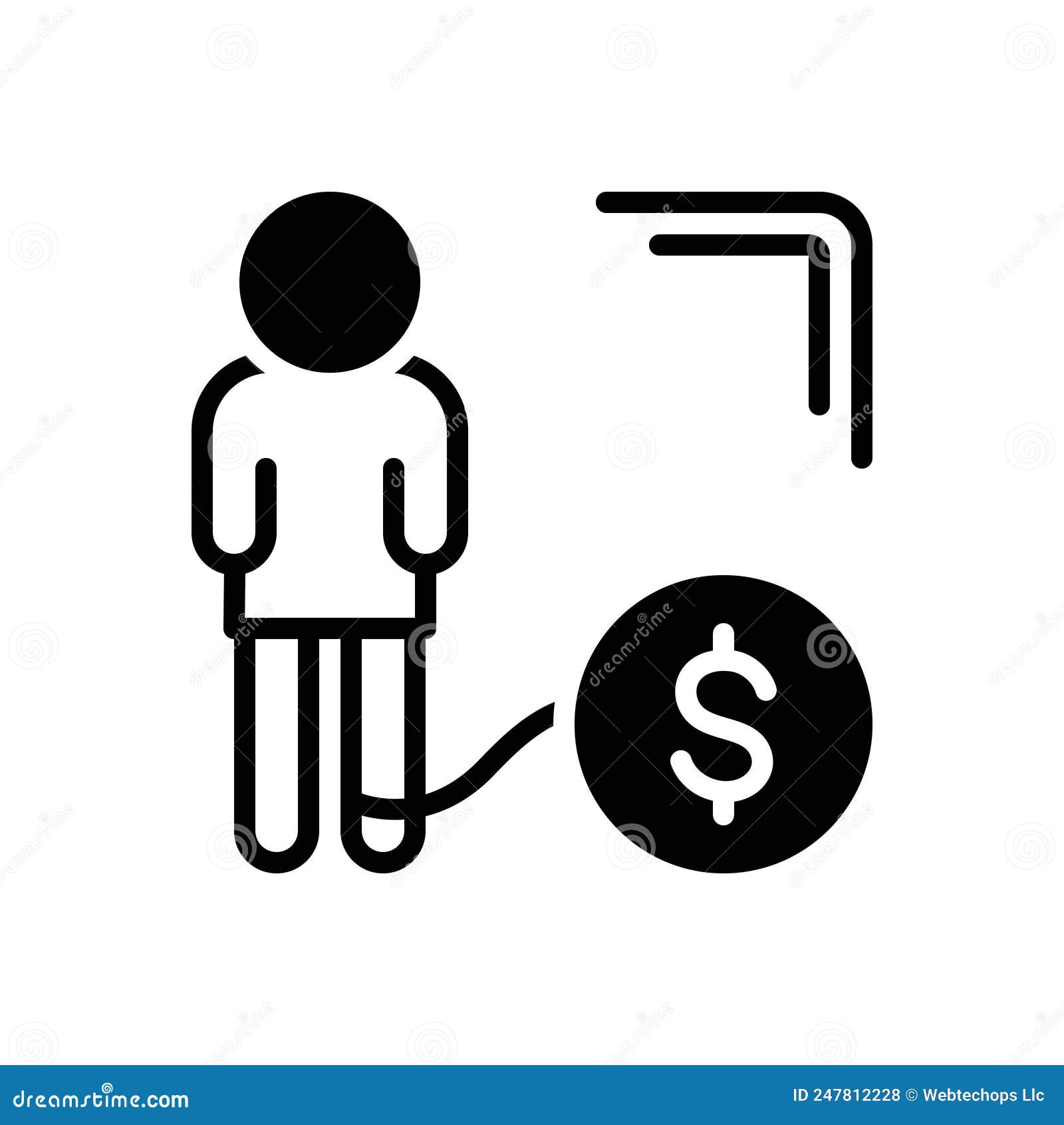 Black Solid Icon for Debt, Loan and Arrears Stock Vector - Illustration ...