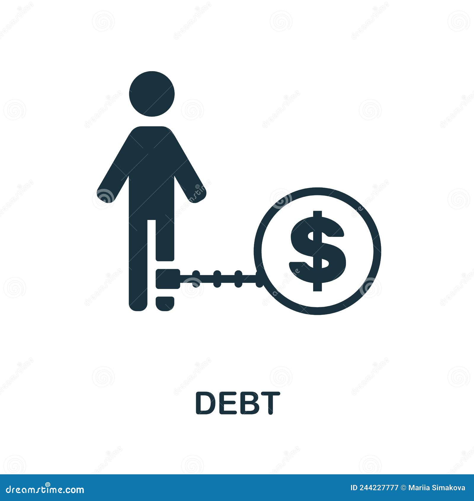 Debt Icon. Monochrome Simple Debt Icon for Templates, Web Design and ...